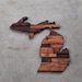 Michigan Rustic Wood State Cut Out, Wooden Michigan State Outline ...