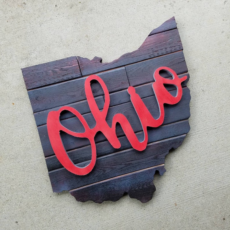 Ohio Sign Script Ohio Ohio State Ohio Wood Sign Ohio Art - Etsy