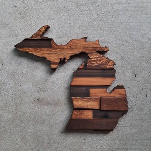 Michigan Rustic Wood State Cut Out, Wooden Michigan State Outline ...