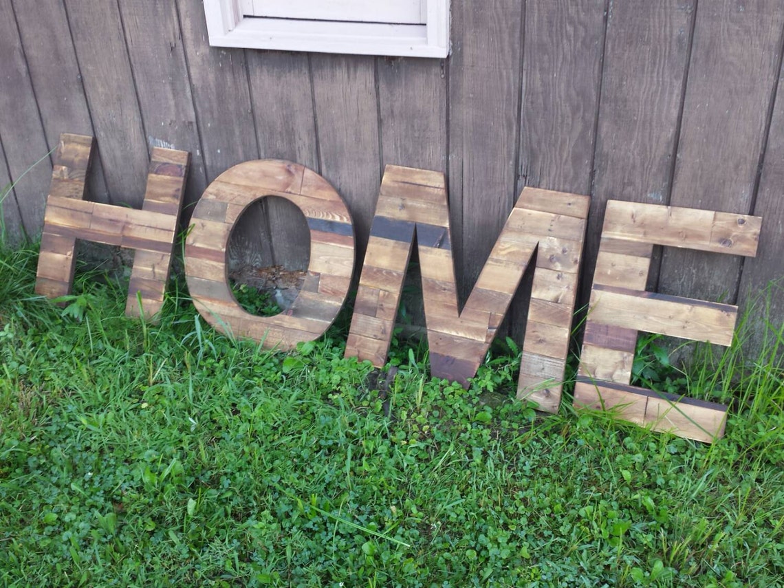 Home Wood Letters Home Rustic Wood Home Wooden Words - Etsy