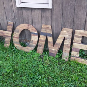 Home, Wood Letters Home, Rustic Wood Home, Wooden Words, Rustic Home ...
