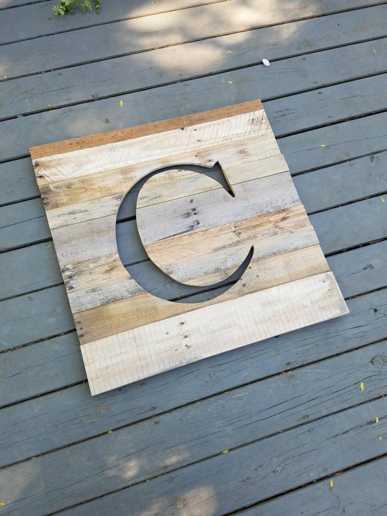 Large Wood Letter Monogram Rustic Letter Cutout Custom - Etsy