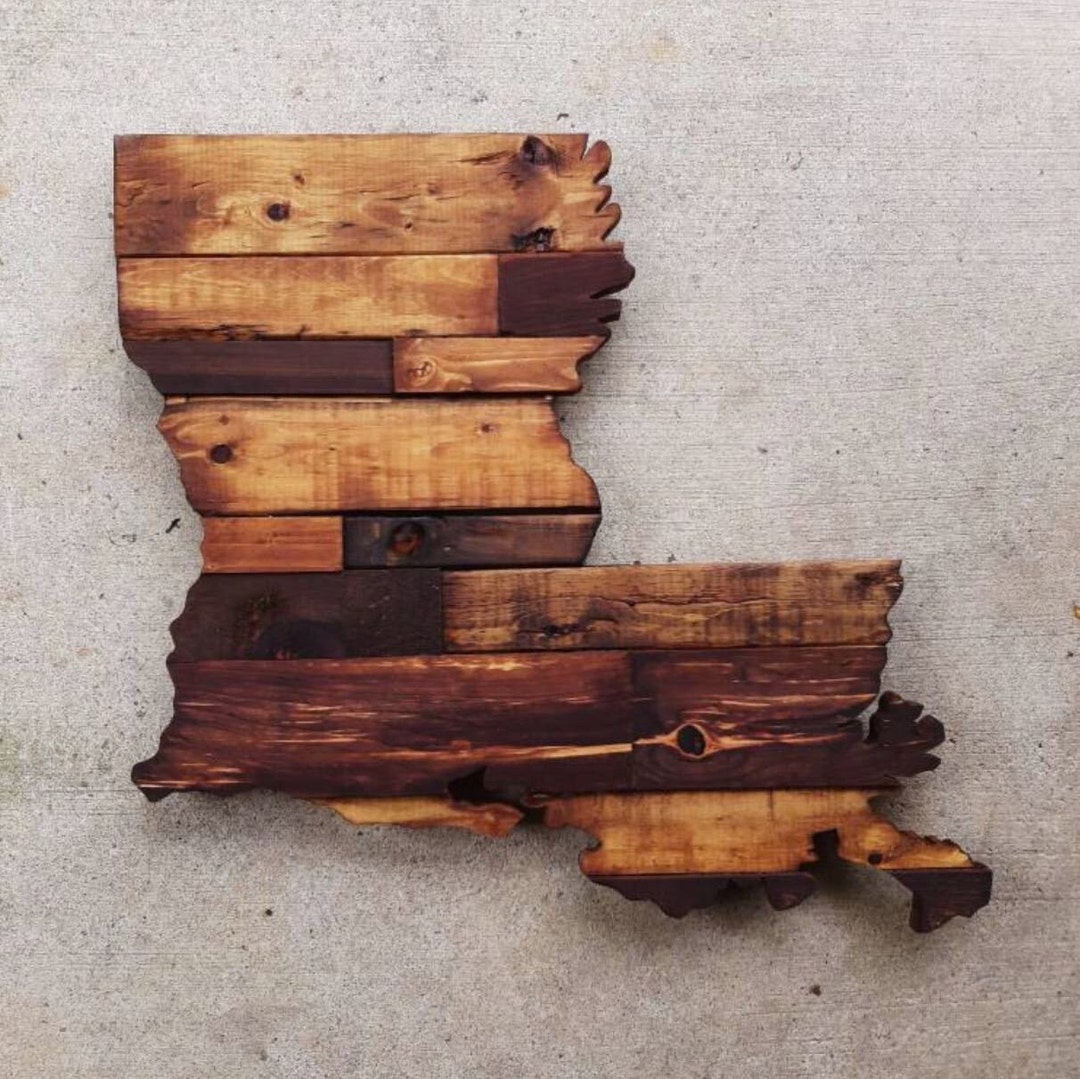 Louisiana Wood Sign, Louisiana State Sign Wall Art Decor, Large Home ...