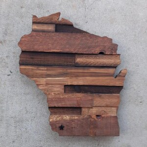 Wisconsin Rustic Wood State Cut Out, Wooden Wisconsin Sign, Rustic ...