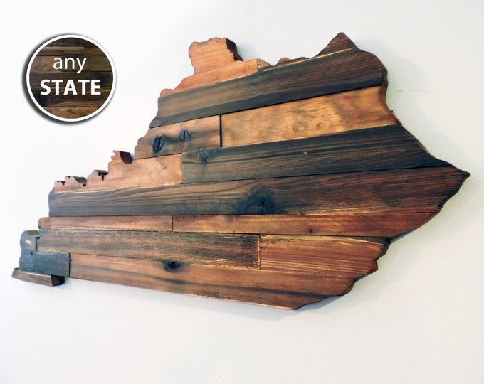Rustic Wood State Cut Out, Large State Cutout, Wood State Outline ...