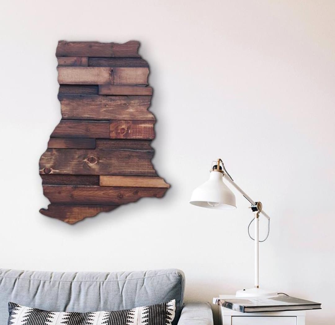 Wood Ghana Sign Wall Art Wooden Ghana Cutout Ghana Map Motherland Home ...
