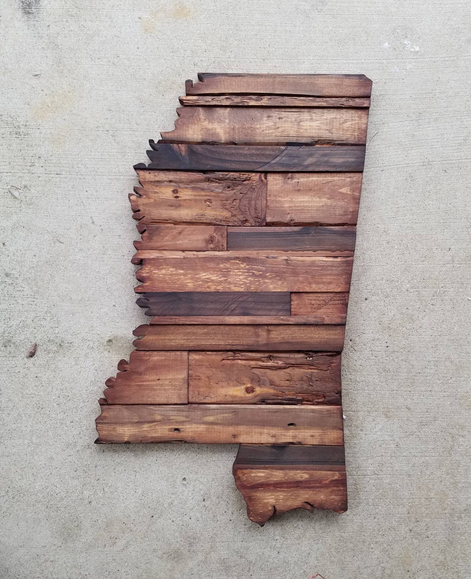 Mississippi Rustic Wood State Cut Out, Wooden Mississippi State Outline ...