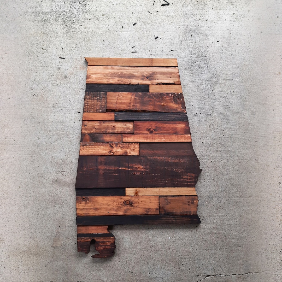 Alabama Wood Sign, Alabama Rustic Wood Sign, Wooden Alabama State ...