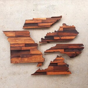 State Sign Wooden Home State Wall Art Wood State Cutout Rustic State ...