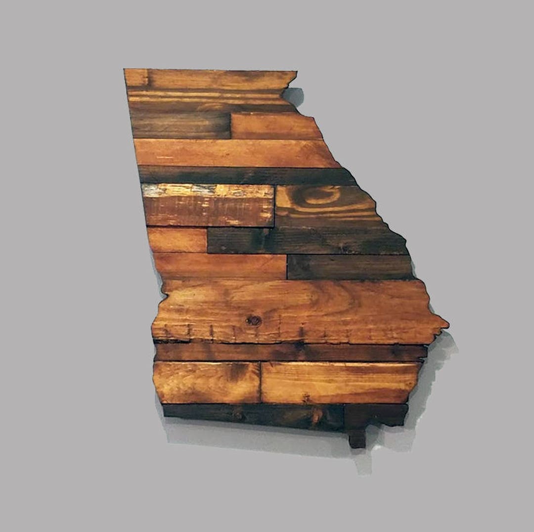 Georgia Rustic Wood State Cut Out, Wood Art Sign, Georgia Wood Sign, GA ...
