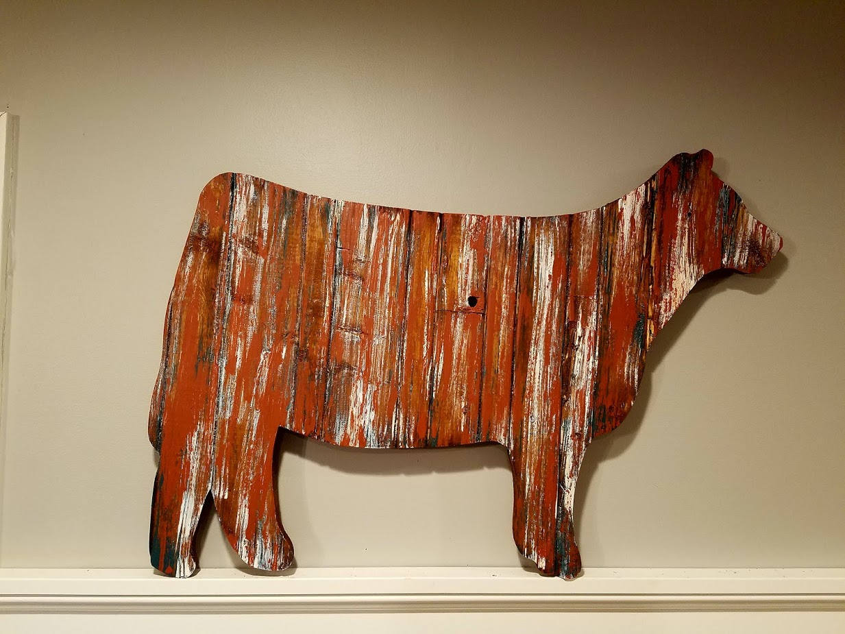 Cow Decor Rustic Cow Farm Art Heifer Wood Heifer Heifer | Etsy