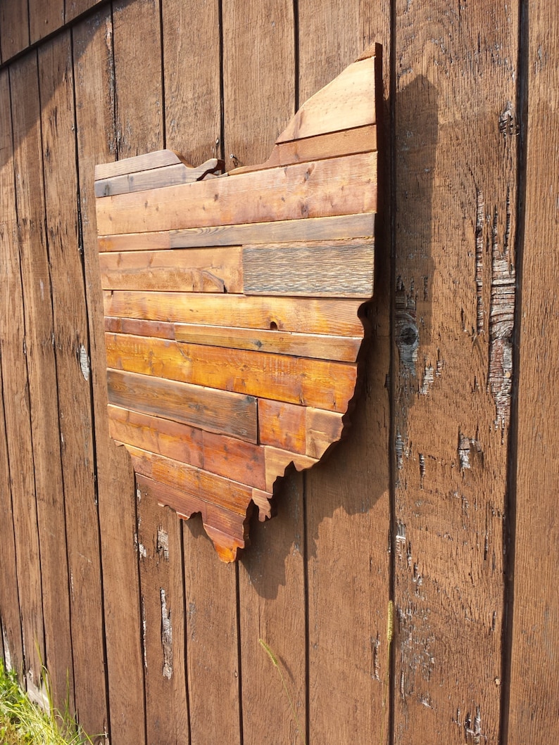 Ohio Rustic Wood State Cut Out Wood Art Sign Ohio Wood Sign | Etsy