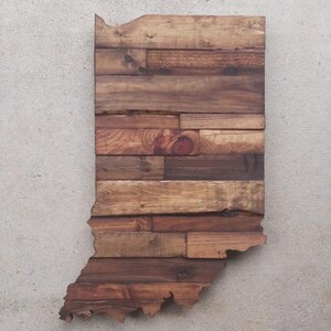 Indiana Wood Sign, Indiana Rustic Wood State Cutout, Indiana Wood Sign ...