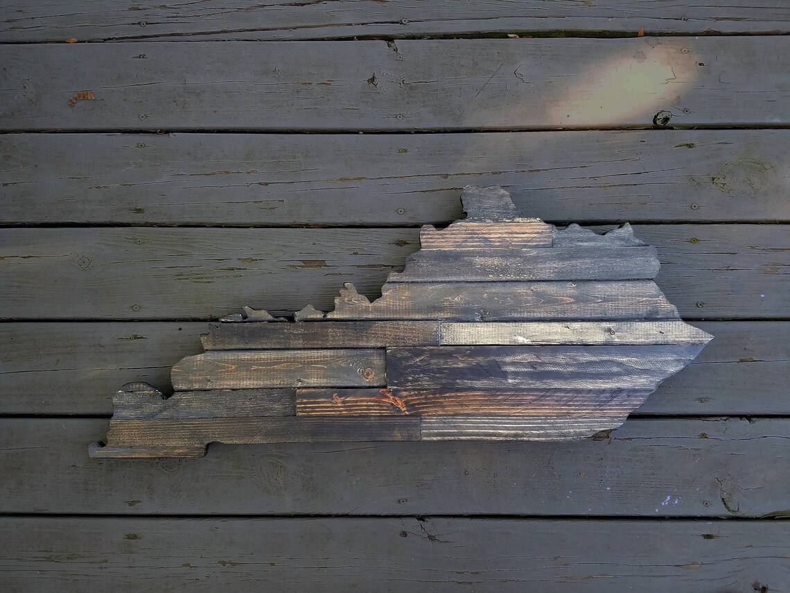 Kentucky Black Wood Sign Wooden Kentucky State Outline | Etsy