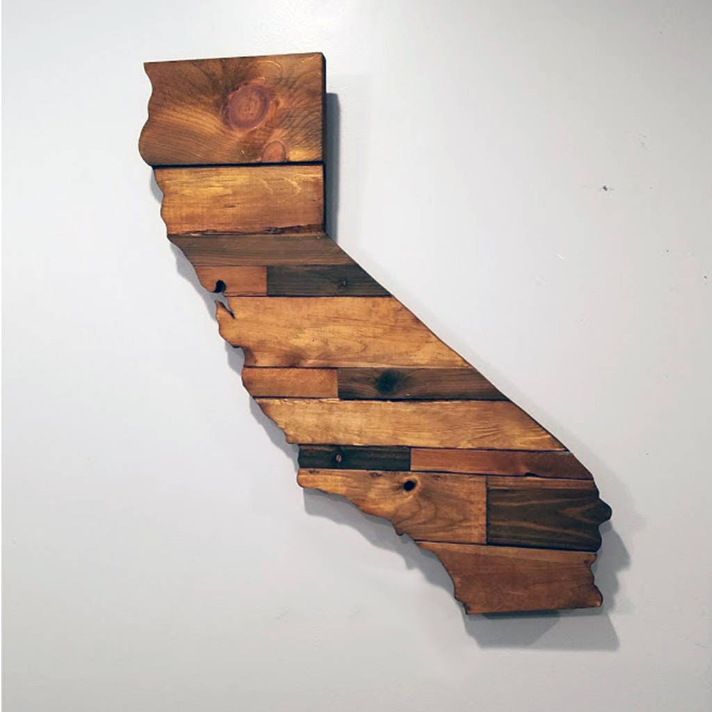 California Rustic Wood State Cut Out Wood Art Signcalifornia - Etsy