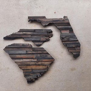 Black Rustic Wood State Cut Out, Large State Cutout, Wood State Outline ...