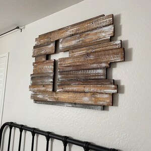 Large Wood Cross Wall Decor, White Distressed Wood Cross Wall Art ...