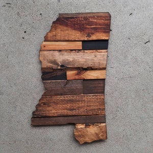 Mississippi Rustic Wood State Cut Out, Wooden Mississippi State Outline ...