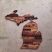 Michigan Rustic Wood State Cut Out, Wooden Michigan State Outline ...