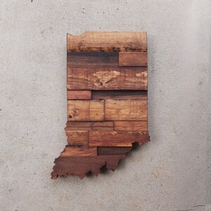 Indiana Sign, Wood Indiana State Sign Wall Art Decor, Large Home State ...