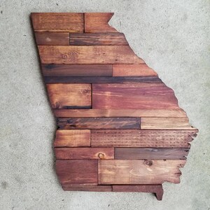 Georgia Rustic Wood State Cut Out, Wood Art Sign, Georgia Wood Sign, GA ...