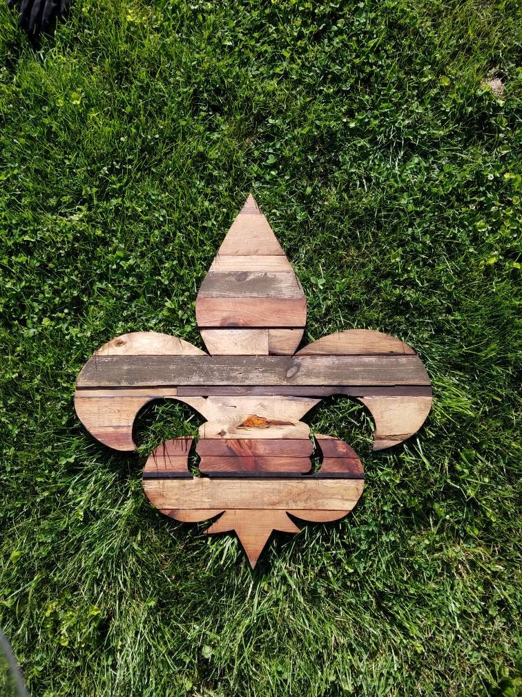 Fleur De Lis, Fleur De Lis Wood Sign, Rustic Wood Sign, Reclaimed Wood ...