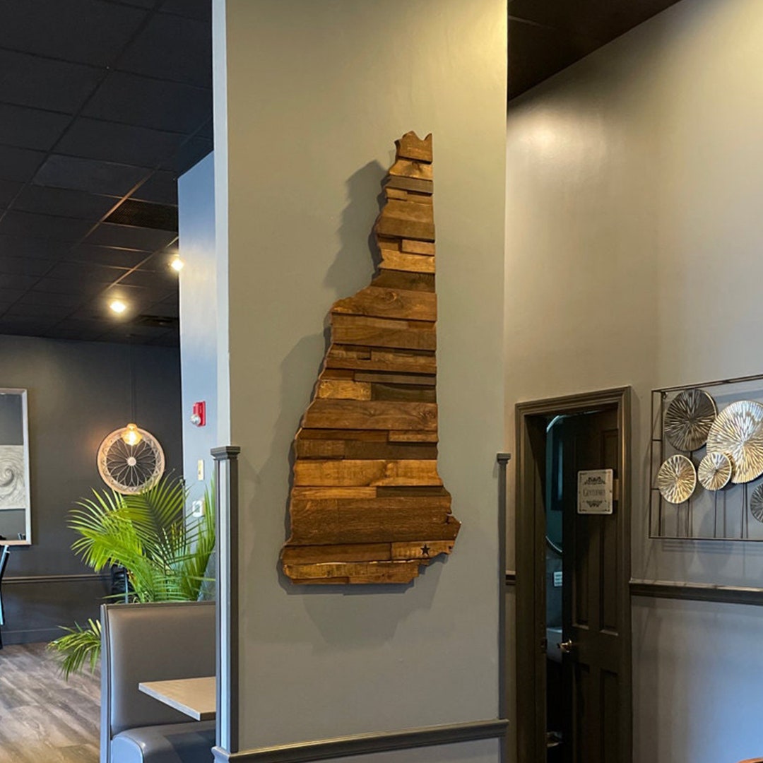 New Hampshire Wood Sign, New Hampshire State Sign Wall Art Decor, Large ...