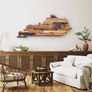 Kentucky Rustic Wood State Cut Out, Wooden Kentucky State Outline ...
