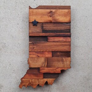 Indiana Wood Sign, Indiana Rustic Wood State Cutout, Indiana Wood Sign ...