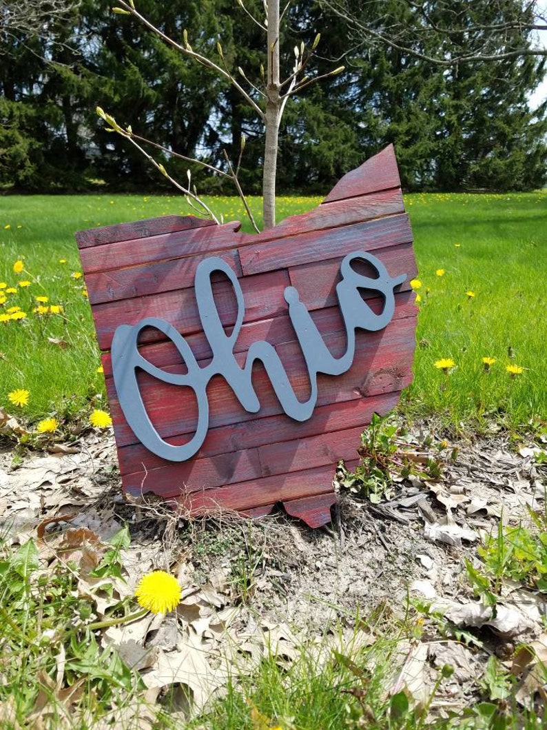 Ohio Sign Script Ohio Ohio State Ohio Wood Sign Ohio art | Etsy