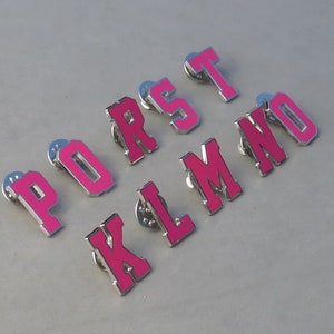 Pink Enamel Initial Pin Initial, Hashtag or Ampersand - Etsy Canada