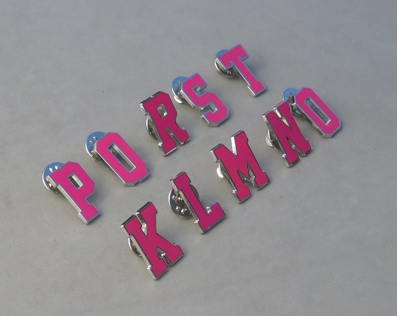 Pink Enamel Initial Pin - Initial, Hashtag or Ampersand - Etsy Canada