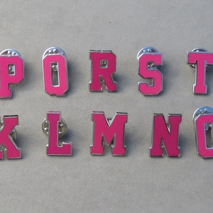 Pink Enamel Initial Pin - Initial, Hashtag or Ampersand - Etsy Canada