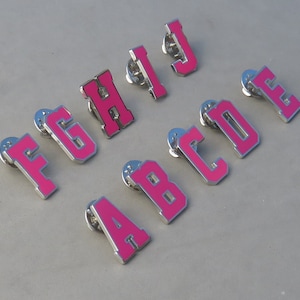 Pink Enamel Initial Pin - Initial, Hashtag or Ampersand - Etsy Canada