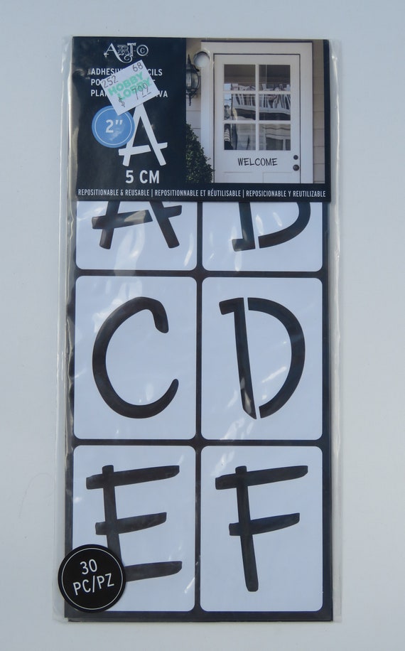 Adhesive Alphabet Stencils 2 30 pcs 34340 | Etsy