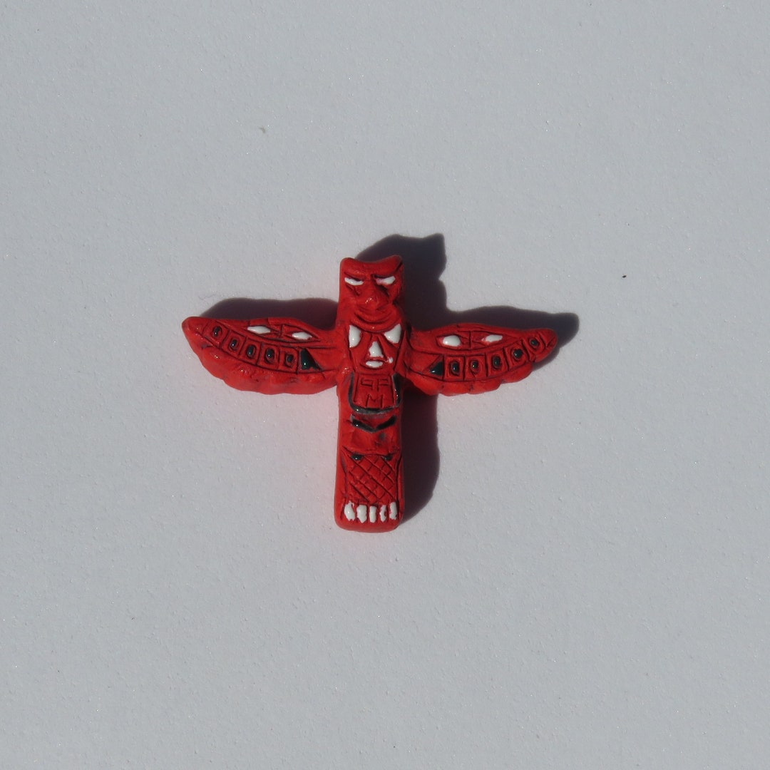 Peruvian Clay Bead- Red Totem Pole - Etsy