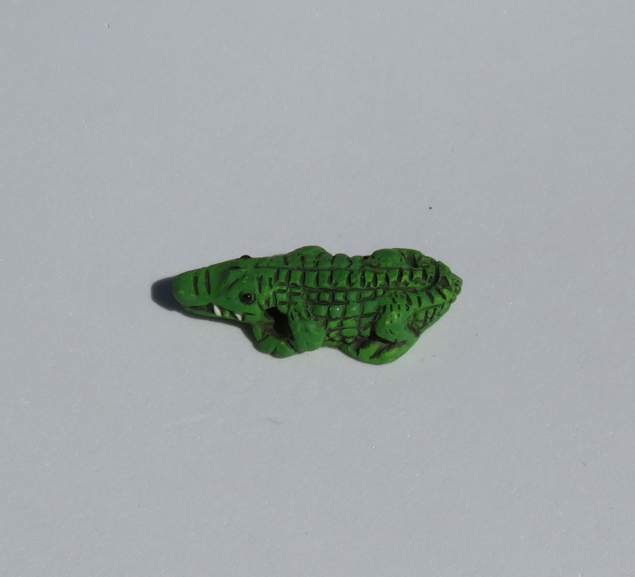 Peruvian Clay Bead Green Alligator - Etsy