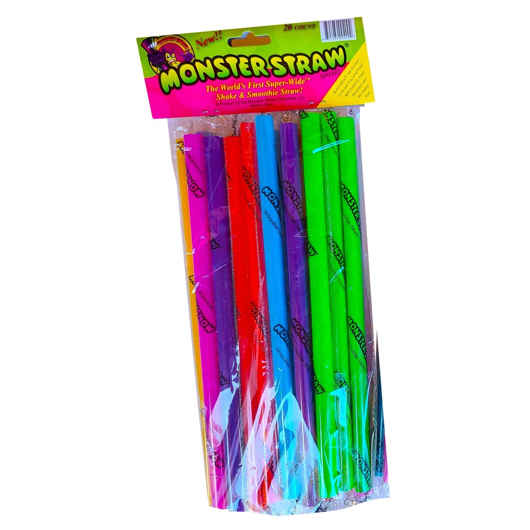 Neon Monster Straw® Brand Smoothie Straws Super-wide™, Super-sturdy™ 9 ...