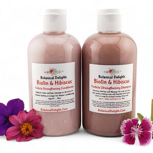 Biotin & Hibiscus Follicle Strengthening Shampoo and Conditioner, Scalp ...