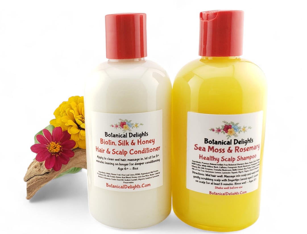 Sea Moss & Rosemary Healthy Scalp Shampoo and Biotin, Silk and Honey ...