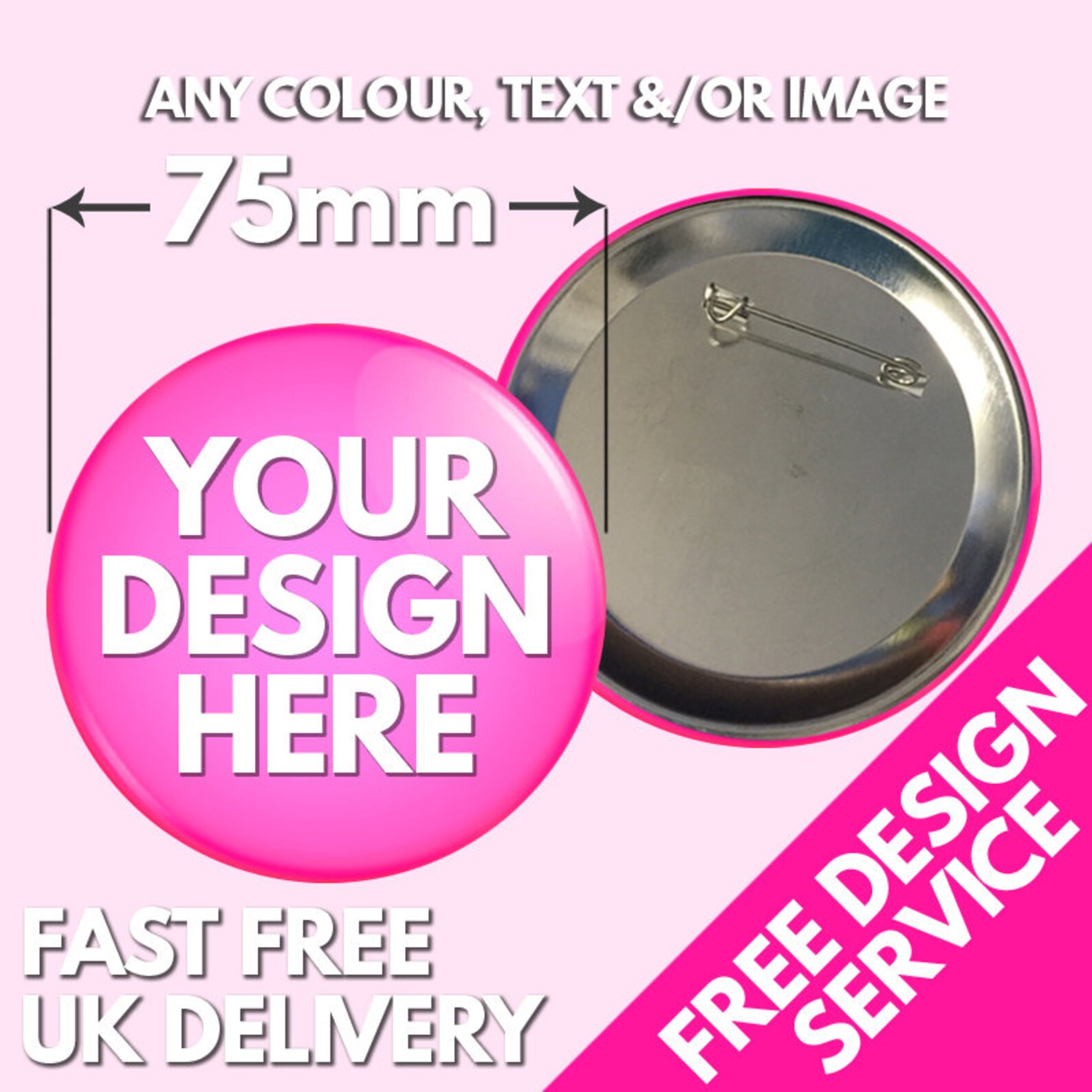 Custom Printed Badges Lots of Sizes and Quantities Any - Etsy