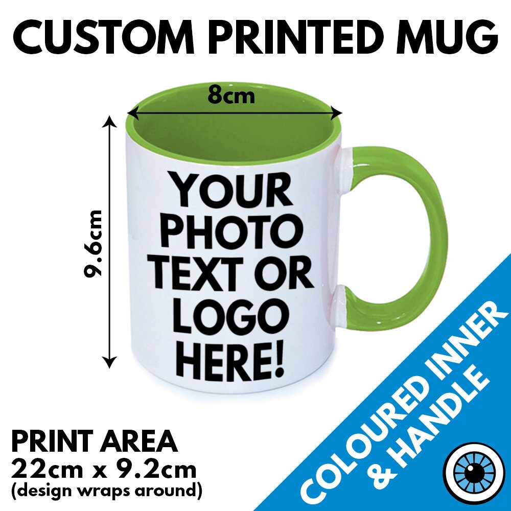 Custom Printed Premium Colour Inner & Handle Mug 11oz - Etsy UK