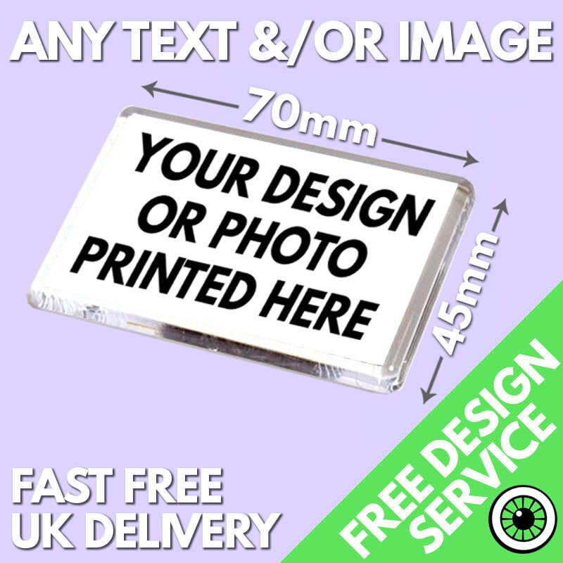 70 X 45mm Custom Printed Magnet Personalised Fridge Magnets - Etsy