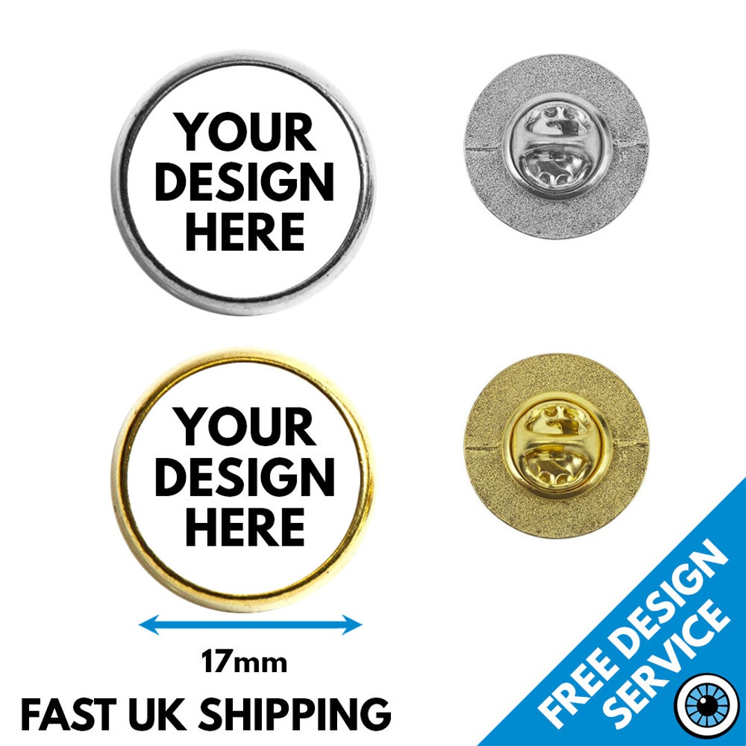 17mm Metal Lapel Pin Badges • Personalised Round Button Badge • Hen ...
