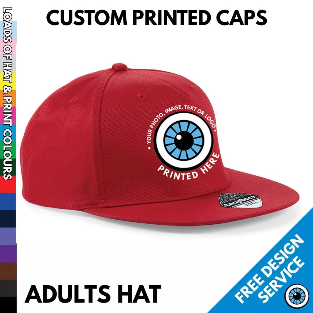 Custom Printed Adults Baseball Rapper Cap Hat - Your Design Image Text ...