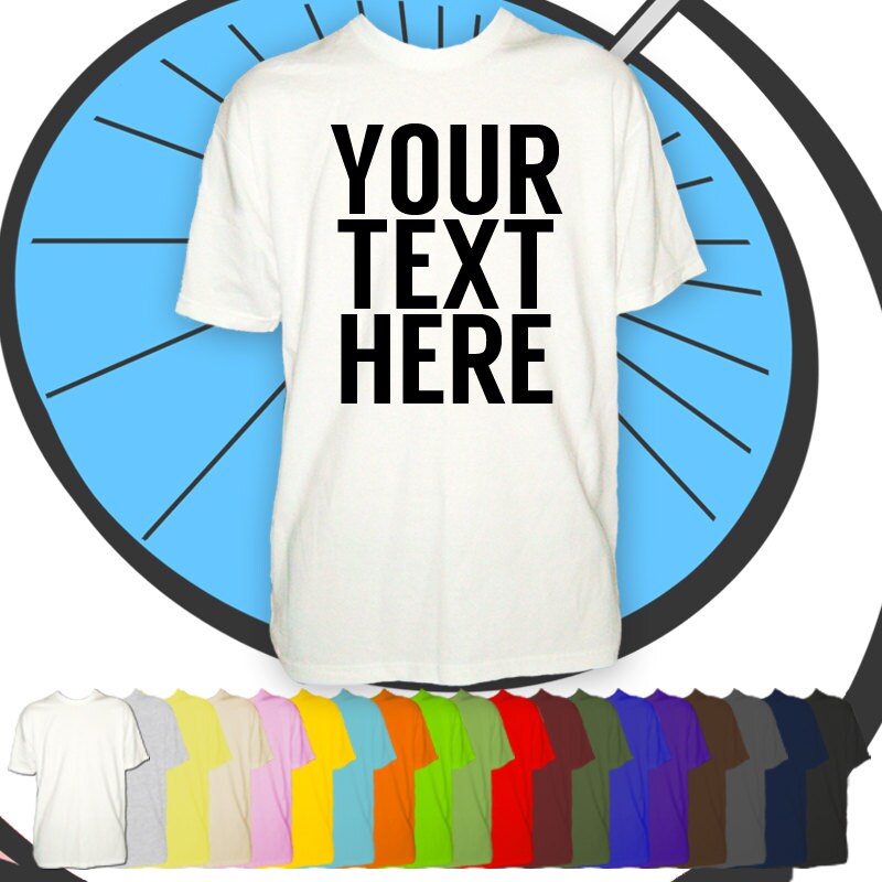 Mens Custom Printed T Shirt Any Name Or Text Personalised Etsy