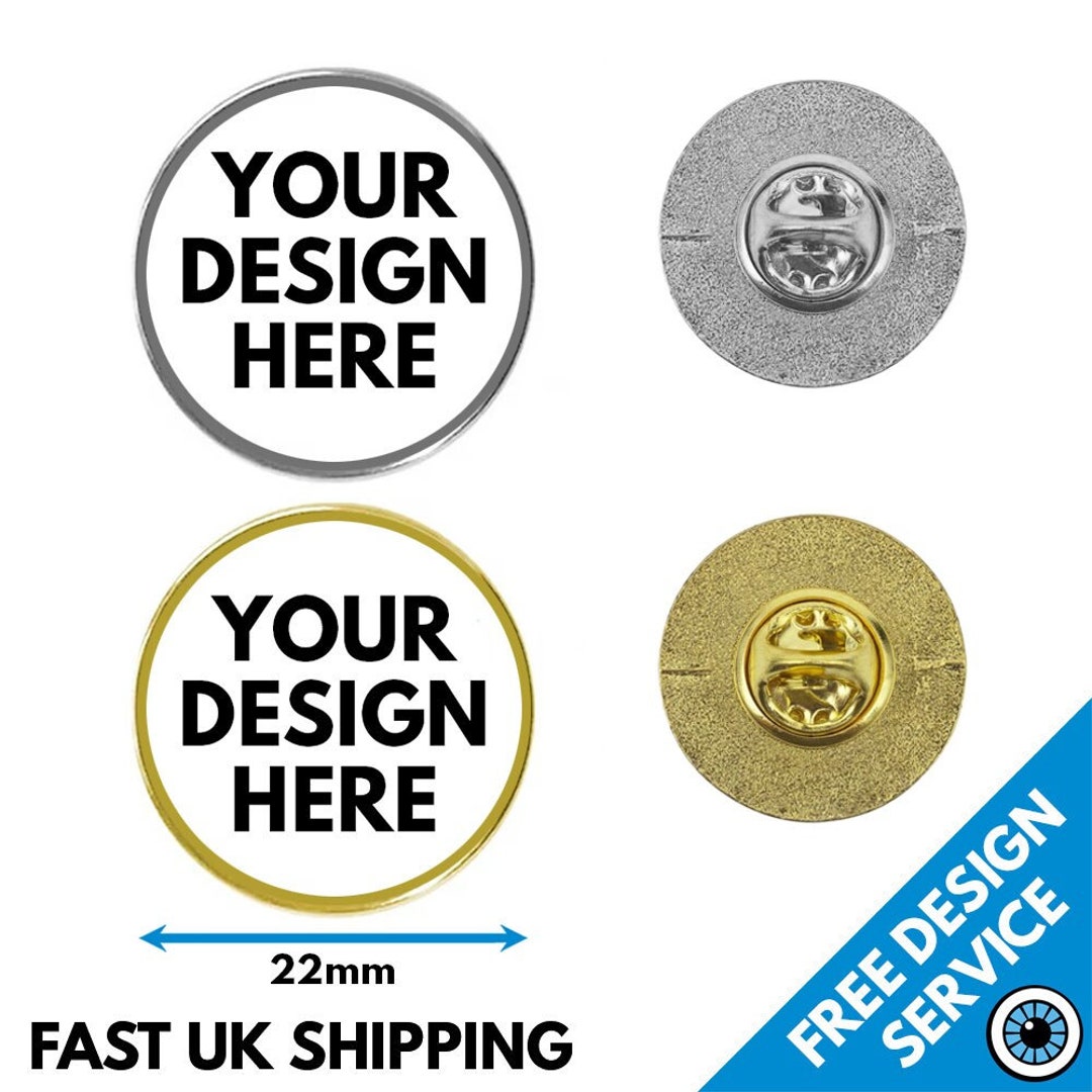 22mm Metal Lapel Pin Badges • Metal Print Personalised Round Button ...