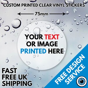 75mm Custom Printed Vinyl Stickers High Resolution Photo | Etsy