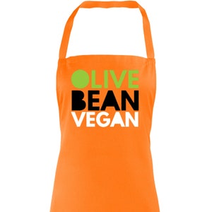 Olive Bean Vegan Apron • Adults Custom Printed Aprons • Vegan ...