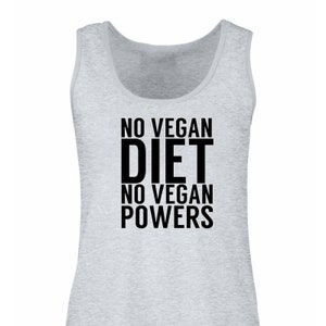 Ladies Vegan Diet Superpower Vest • Girls Tank Top Vests • Slim Fit ...